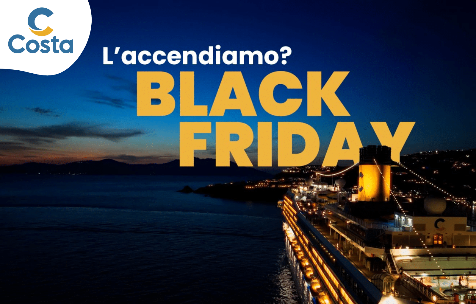 Costa Crociere Black Friday 2026: offerte da 399€ e promo imperdibili